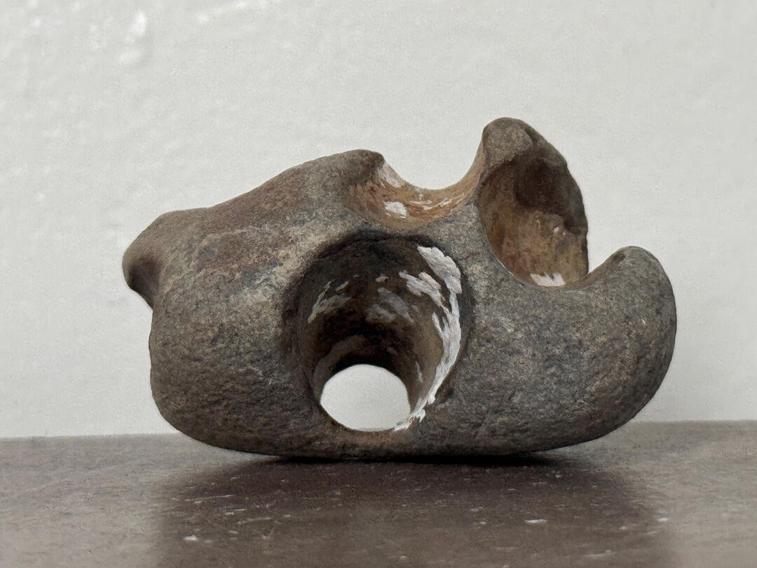 2oz Genuine HOLEY HAG STONE Holed Rock Through Hole Ocean Pebble Hex ...