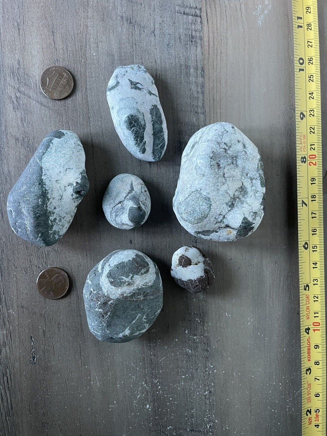 Total 6 Genuine BANDED WISHING STONE Naturally Formed Pointy Tip Dot ...