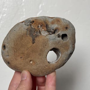 7oz Genuine HOLEY HOLED STONE Natural Indent Void Hole Indentation ...