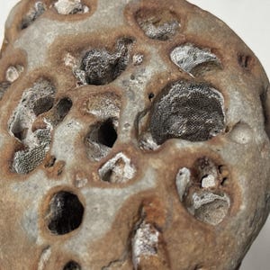 7oz Genuine HOLEY HOLED STONE Natural Indent Void Hole Indentation ...