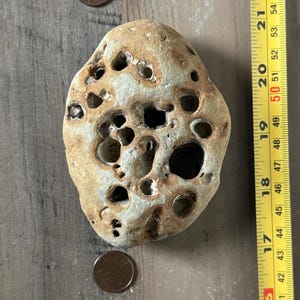 7oz Genuine HOLEY HOLED STONE Natural Indent Void Hole Indentation ...
