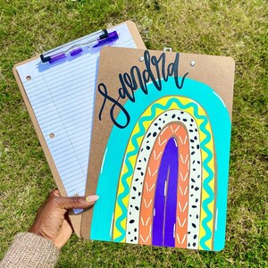 Custom Boho Rainbow Clipboard, Custom Clipboard, Teacher Clipboard ...