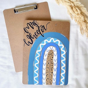 Custom Boho Rainbow Clipboard, Custom Clipboard, Teacher Clipboard ...