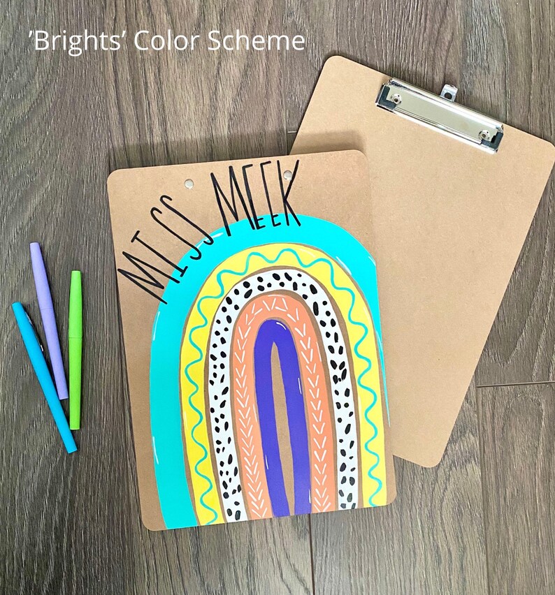 Custom Boho Rainbow Clipboard Custom Clipboard Teacher - Etsy
