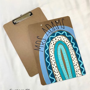 Custom Boho Rainbow Clipboard, Custom Clipboard, Teacher Clipboard ...