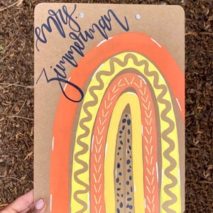 Custom Boho Rainbow Clipboard, Custom Clipboard, Teacher Clipboard ...