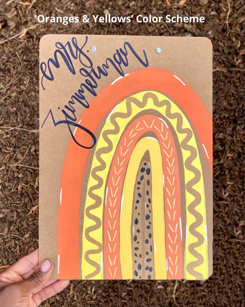 Custom Boho Rainbow Clipboard Custom Clipboard Teacher - Etsy