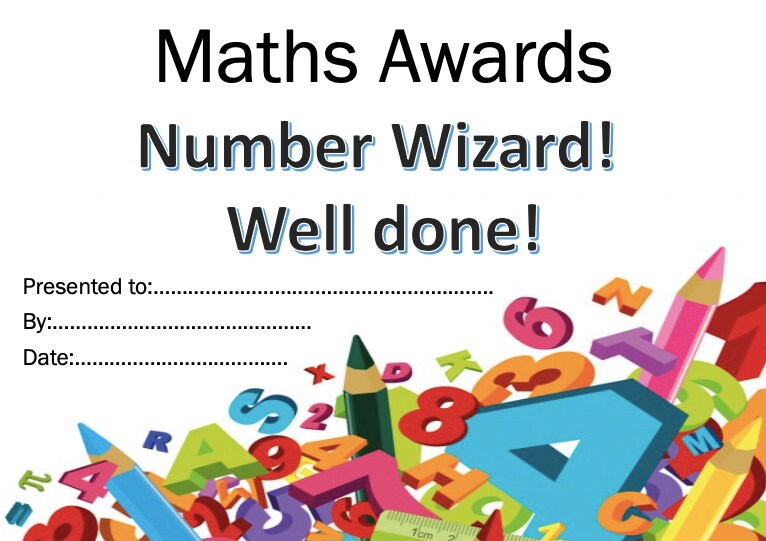 Maths Awards / Certificates Award Cards Maths Rewards Editable ...