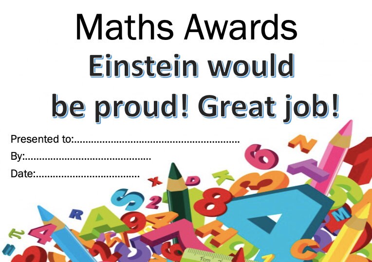 Maths Awards / Certificates Award Cards Maths Rewards Editable ...