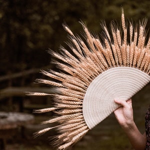 Boho Floral Fan / Dried Flower Woven Fan / Oriental Fan / Bridal ...