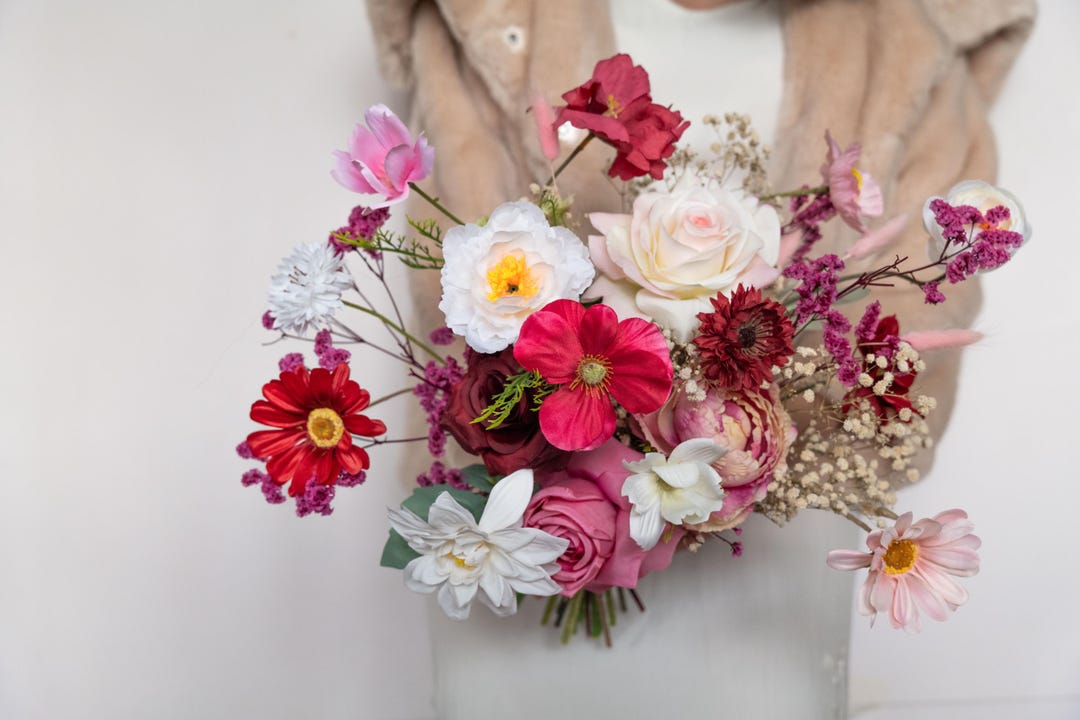 Red and Pink Wedding Bouquet / Romanic Bouquet / Valentine Flower ...