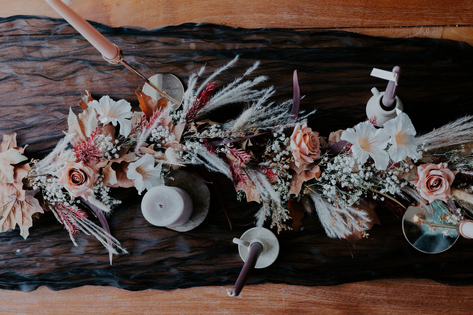 Terracotta Wedding Table Garland: Boho Fall Flower Centrepiece - Etsy