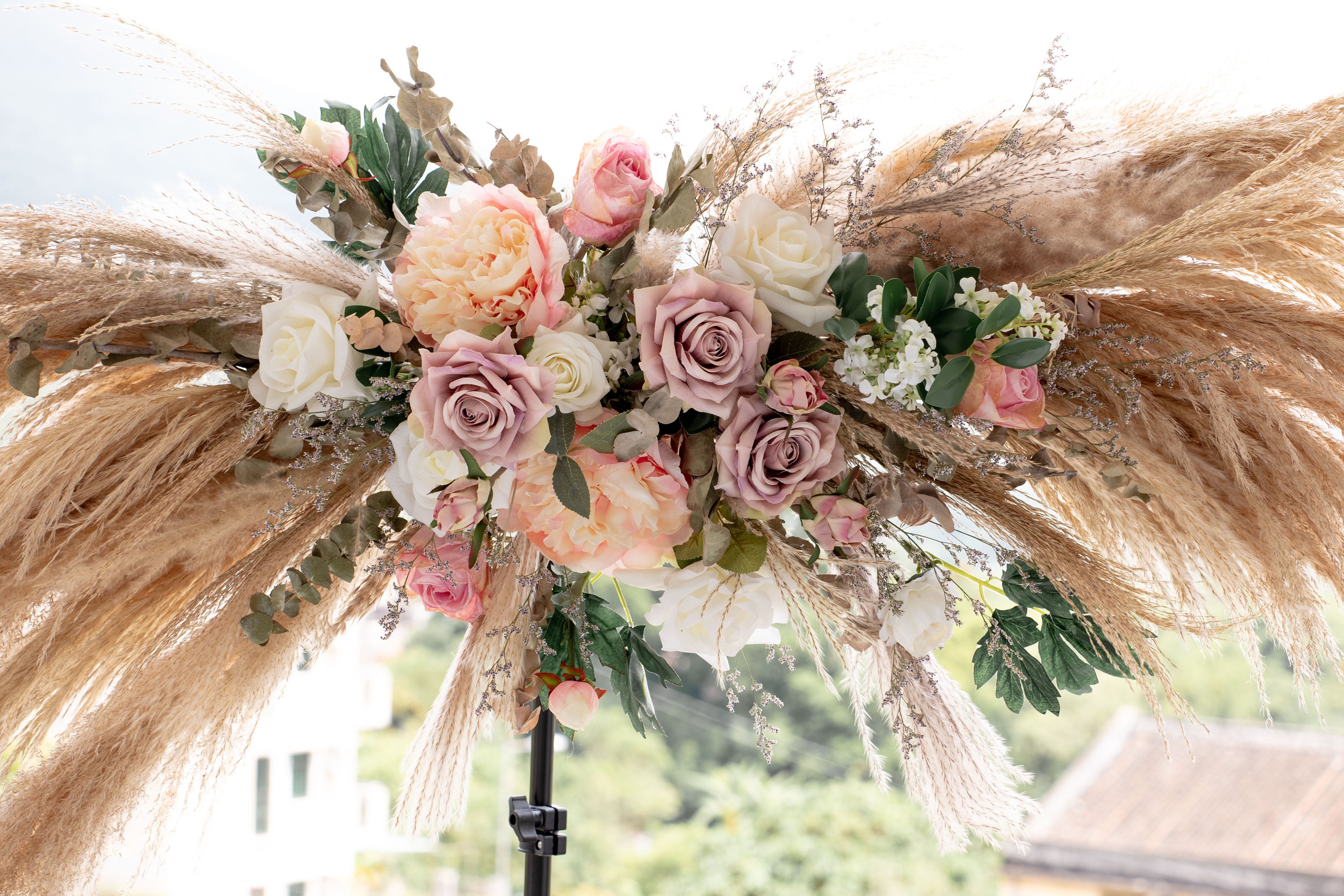 Blush Pink Flower Arch Piece/ Arbor Arrangement / Swag Flower - Etsy