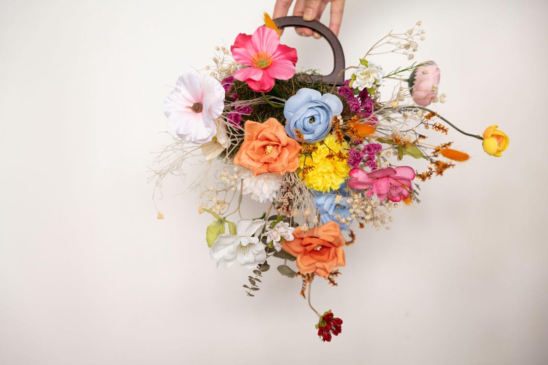 Wildflower Basket Bouquet / Bridal Basket / Flower Basket / Wildflower ...