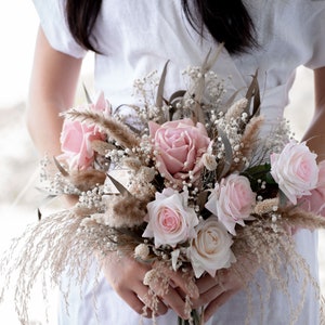 Boho Bridal Bouquet / Pink Wedding Bouquet / Blush Pink Bridal Bouquet ...