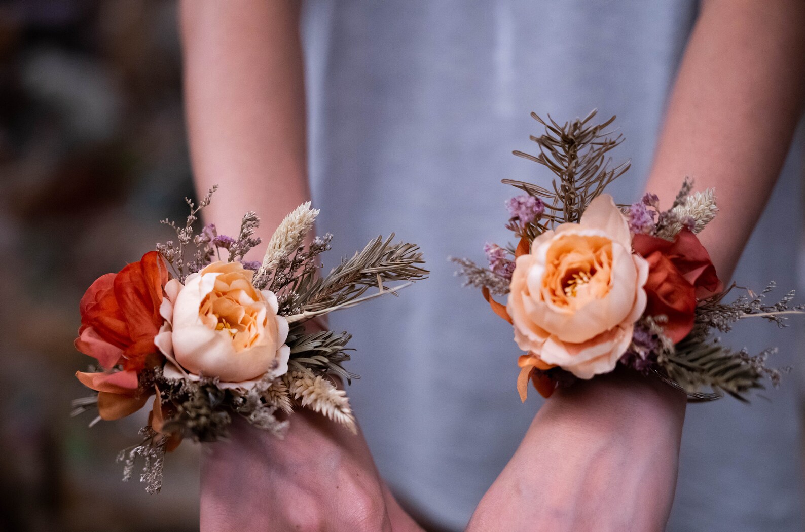Fall Rustic Wrist Corsage / Bridesmaid Corsage / Mother of the - Etsy