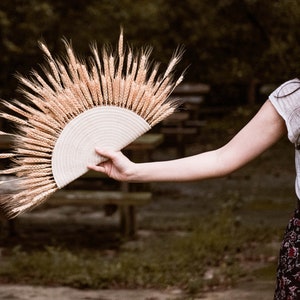 Boho Floral Fan / Dried Flower Woven Fan / Oriental Fan / Bridal ...