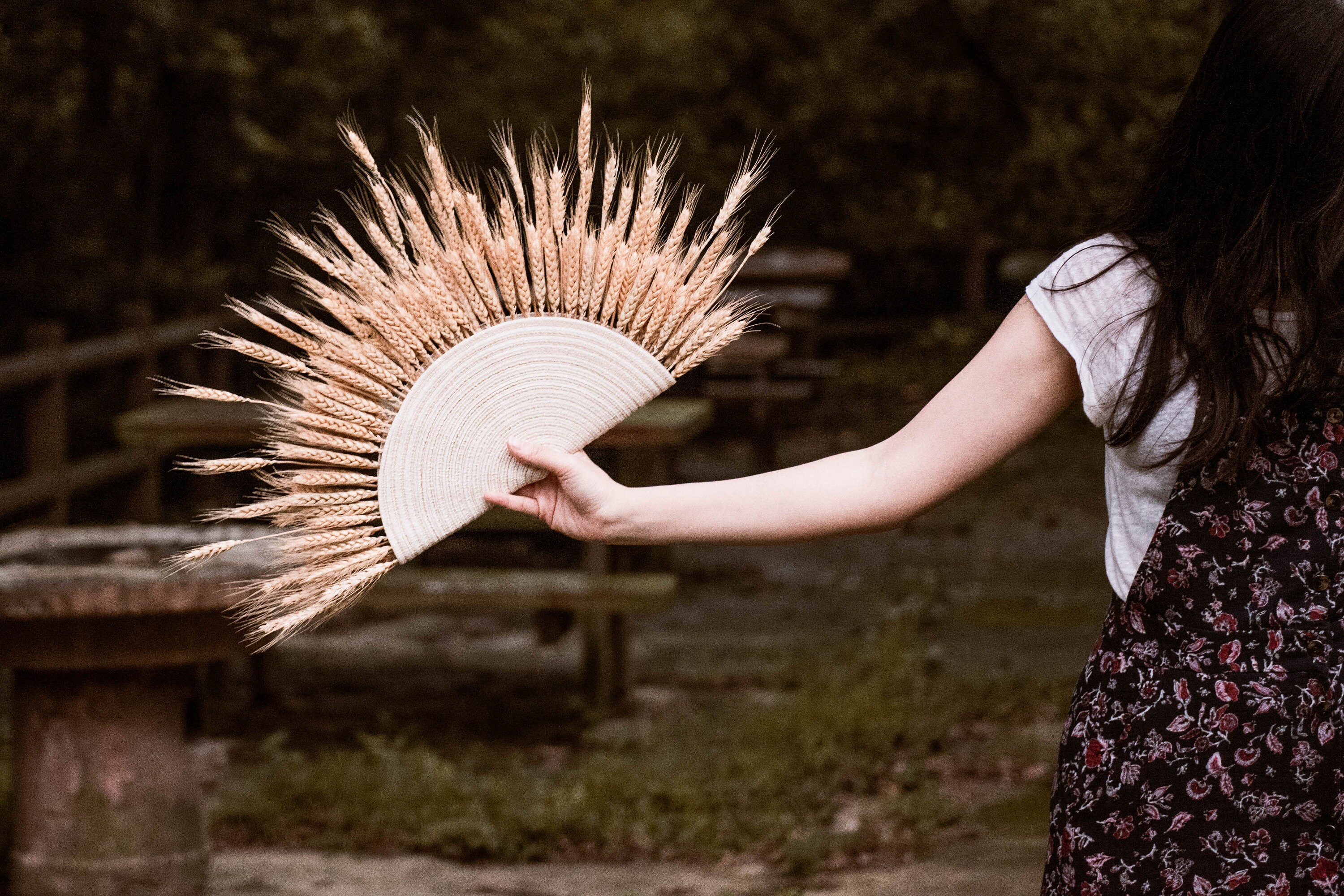 Boho floral fan / Dried flower woven fan / oriental fan / | Etsy