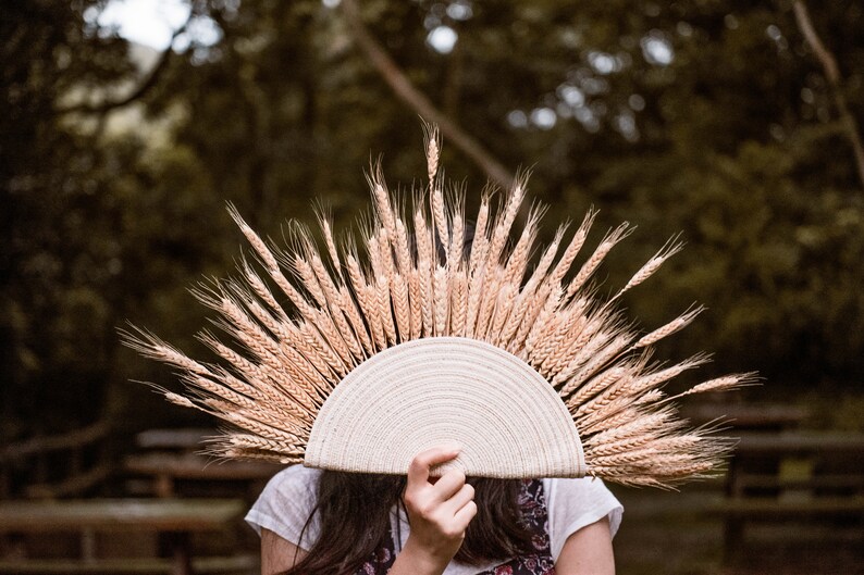 Boho Floral Fan / Dried Flower Woven Fan / Oriental Fan / - Etsy