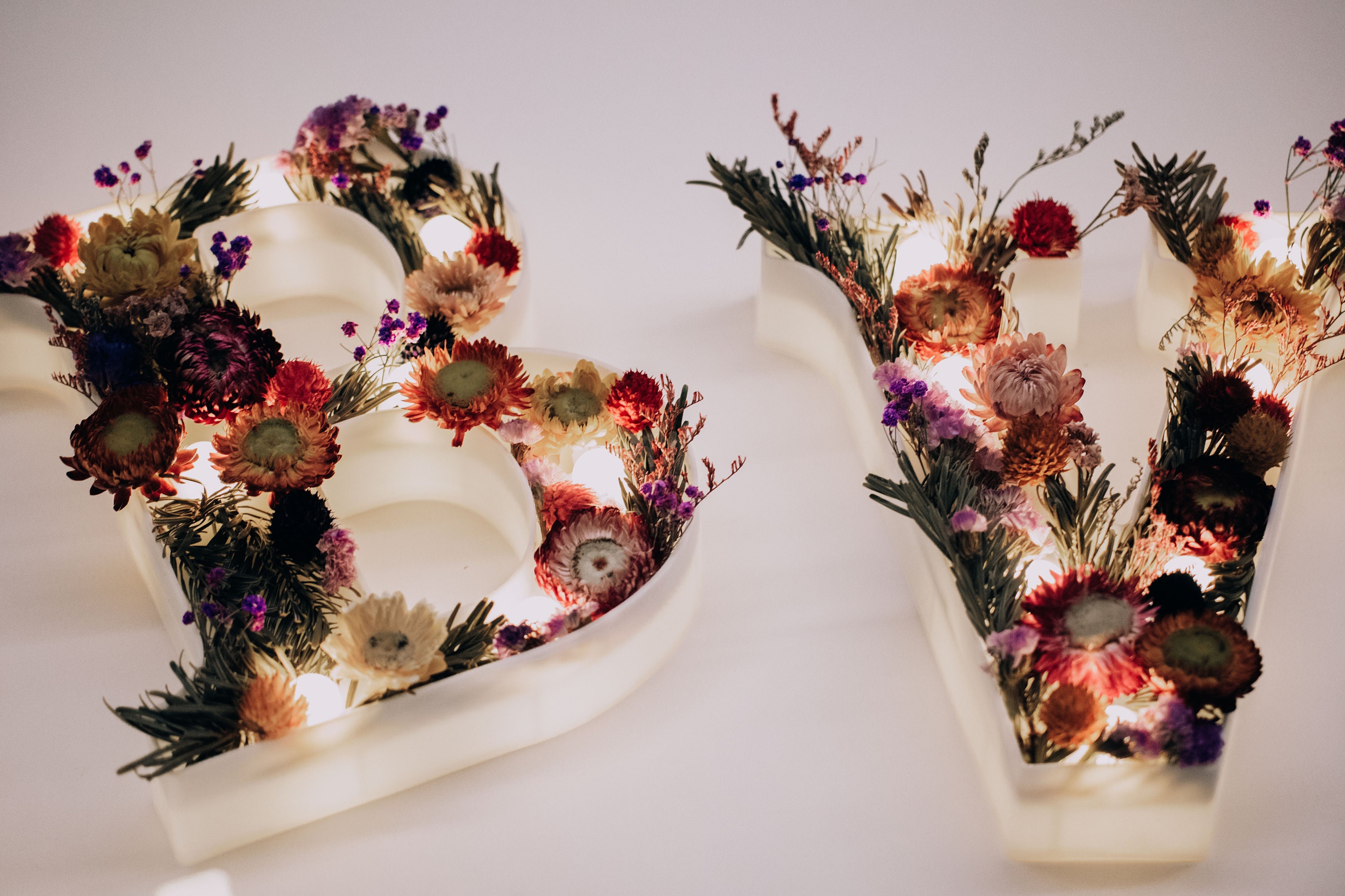 Alphabet Light / Flower Alphabet / Sweetheart Table Decor / Letter ...