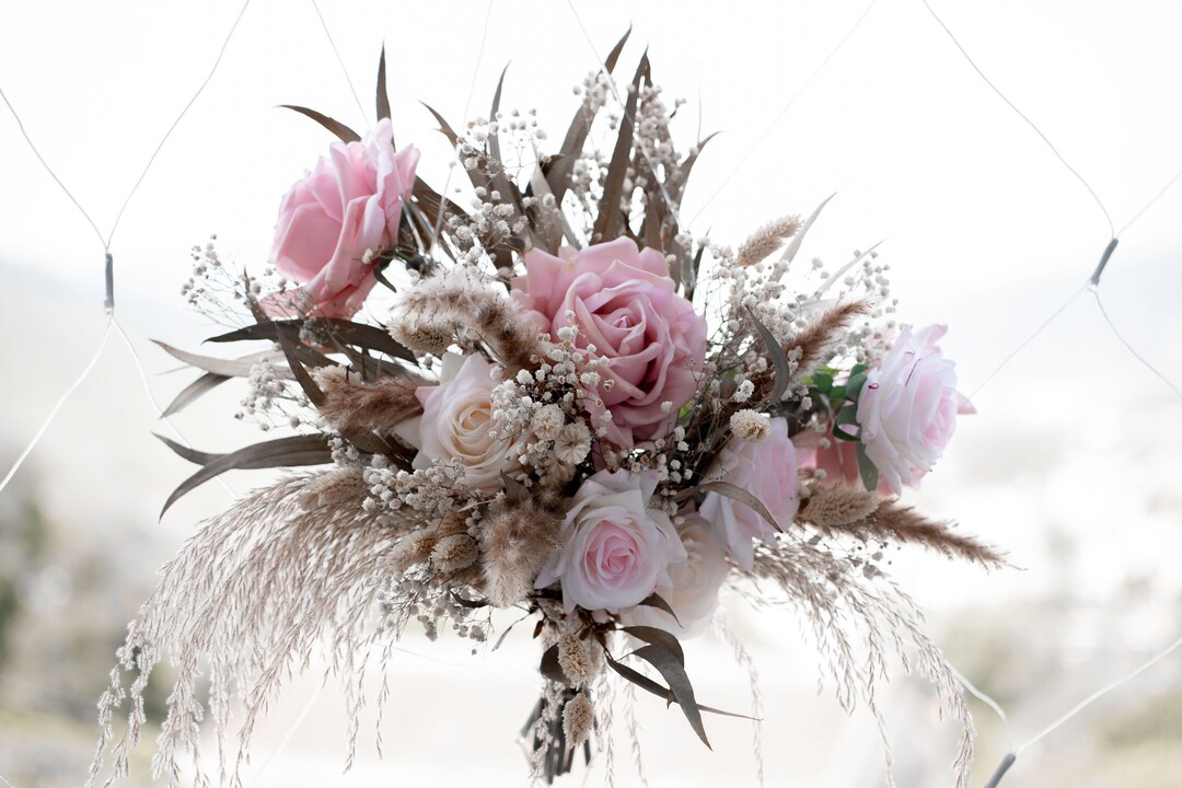 Boho Bridal Bouquet / Pink Wedding Bouquet / Blush Pink Bridal Bouquet ...