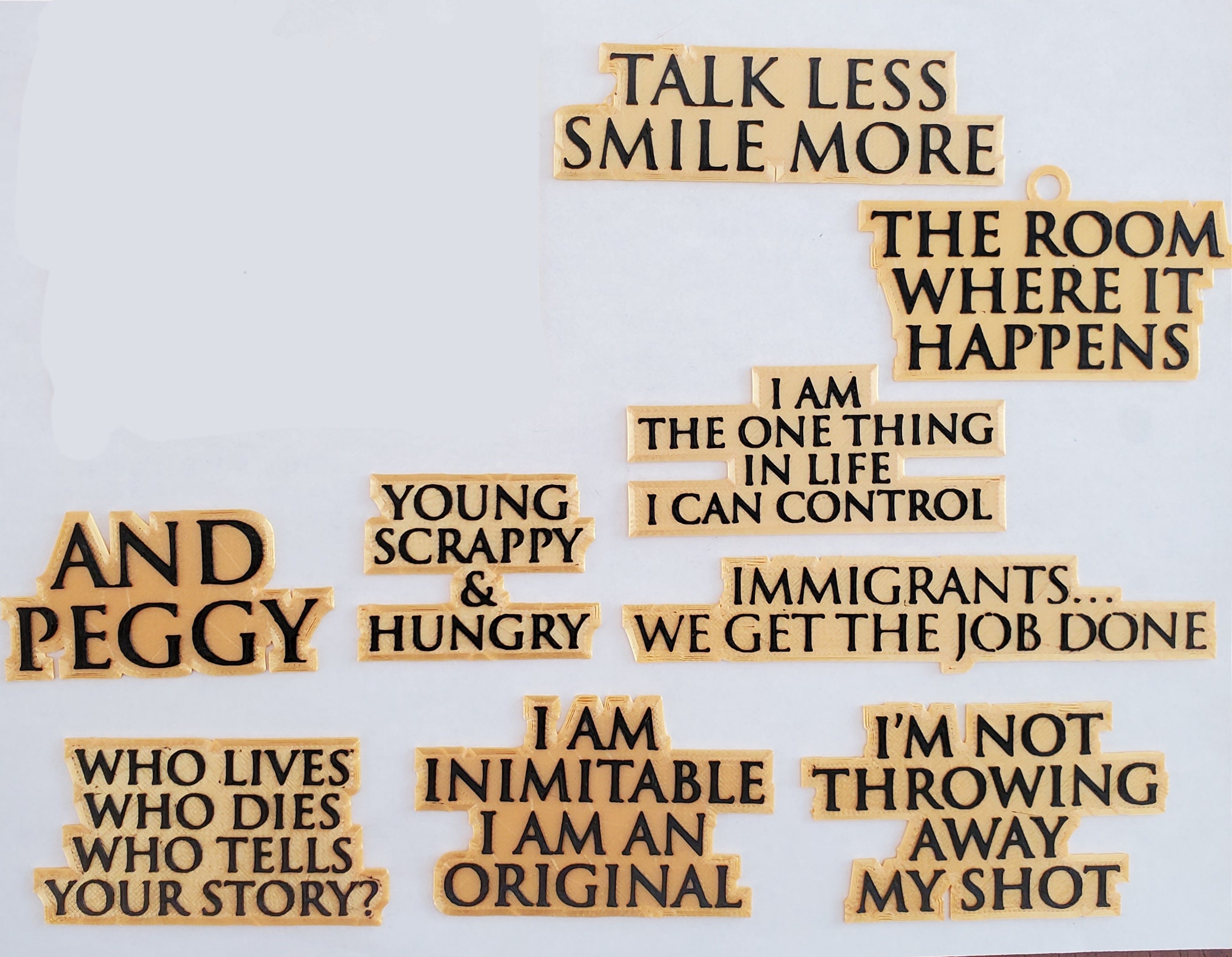 Hamilton Broadway Musical Themed Ornaments, Magnets and Bookmarks - Etsy