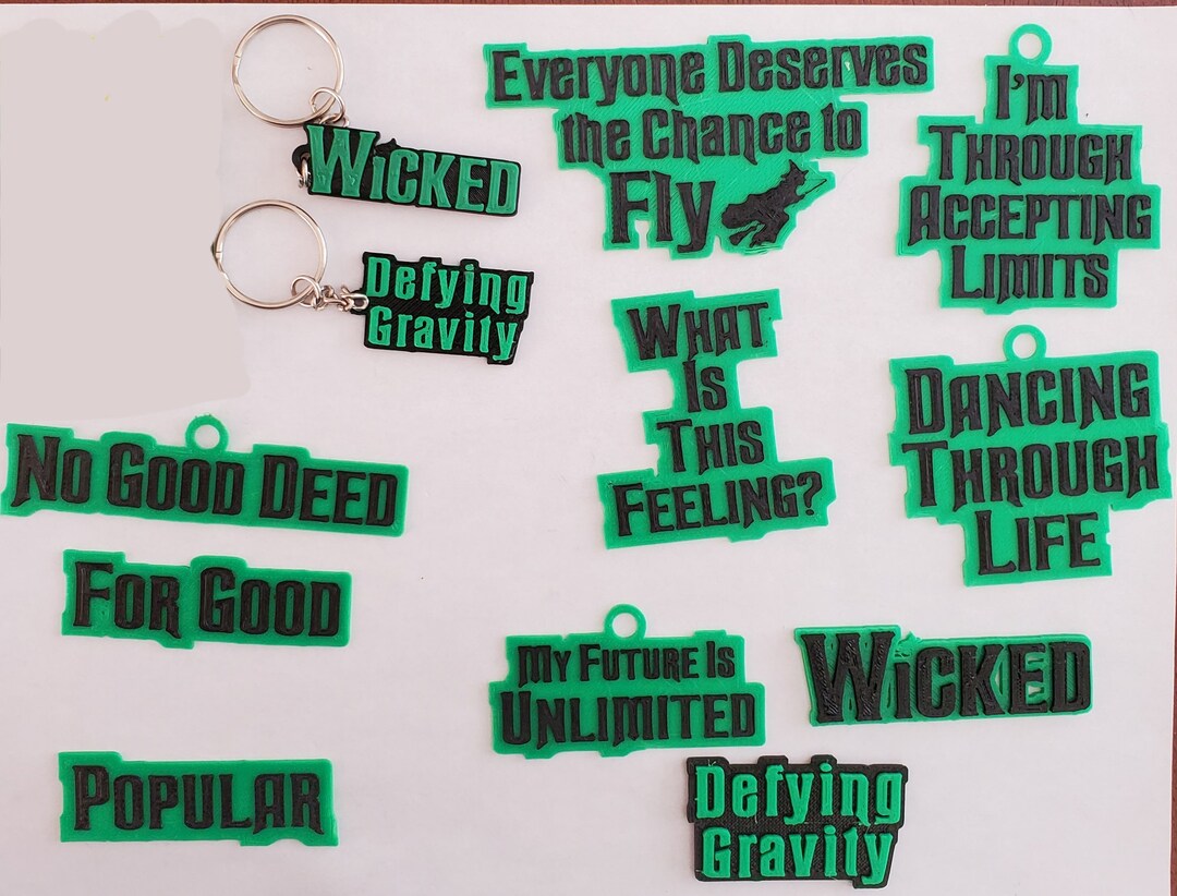 Wicked Broadway Musical Themed Ornaments, Magnets, Keychains and ...
