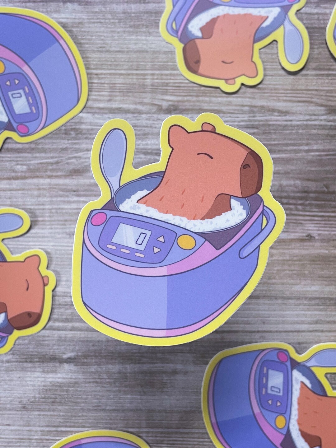 Capybara Rice Cooker Matte Vinyl Sticker - Etsy