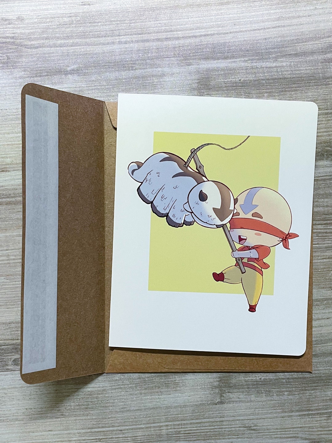 Flying Bison Pinata Small Greeting Card Anime Birthday Card Etsy