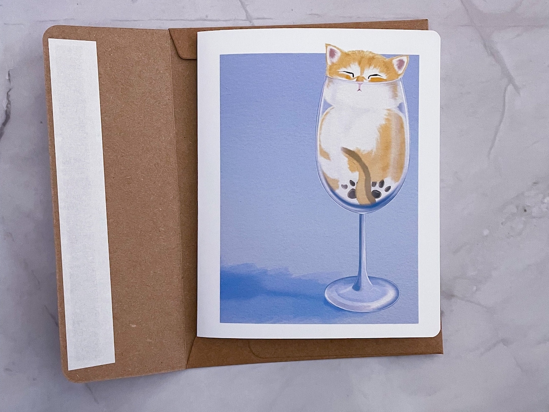 Cute Cat Nap Birthday Greeting Card Small Greeting Card - Etsy
