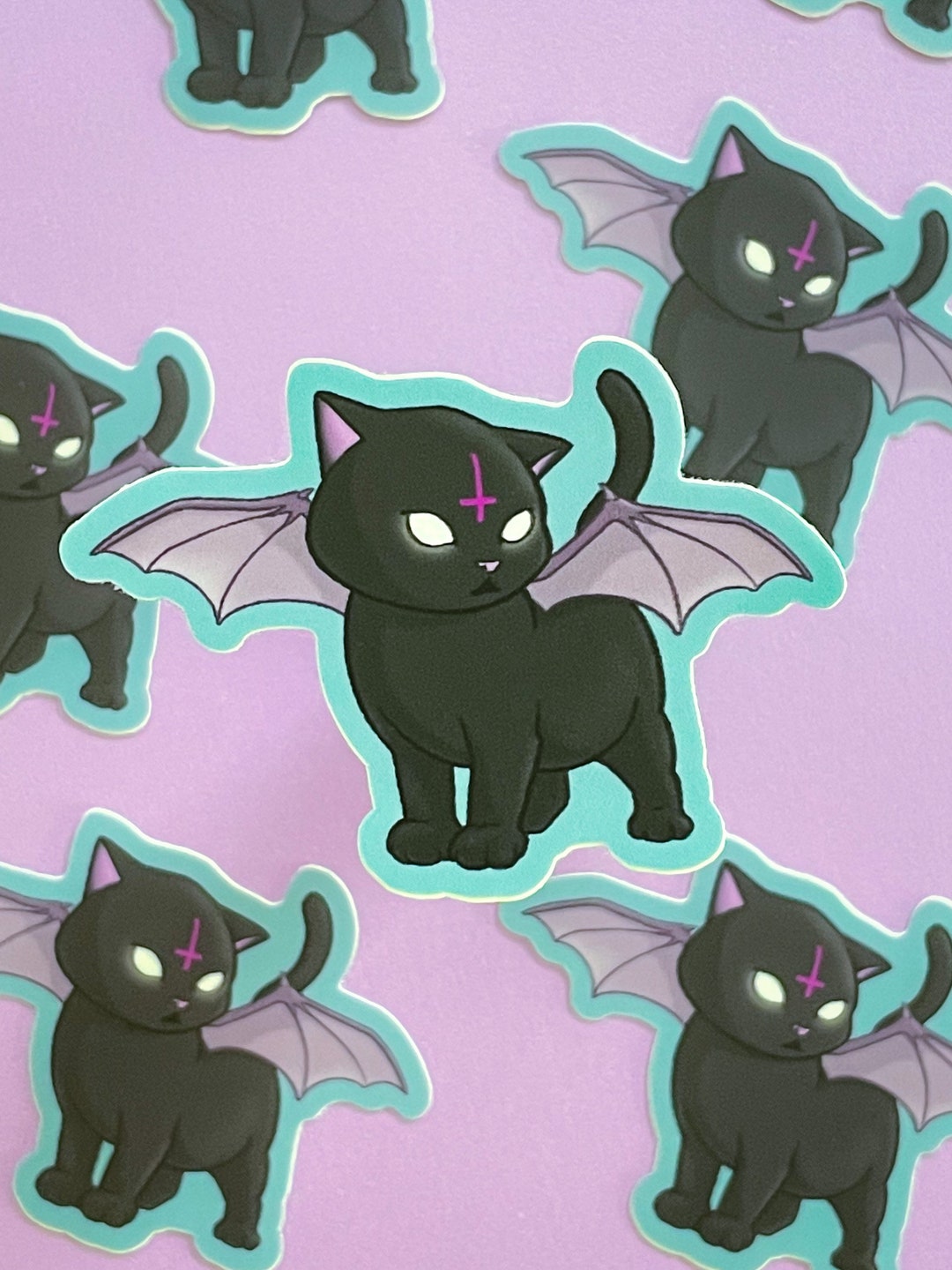 Demon Kitty Matte Sticker for Hydro Flask Water Bottle Sticker Phone ...