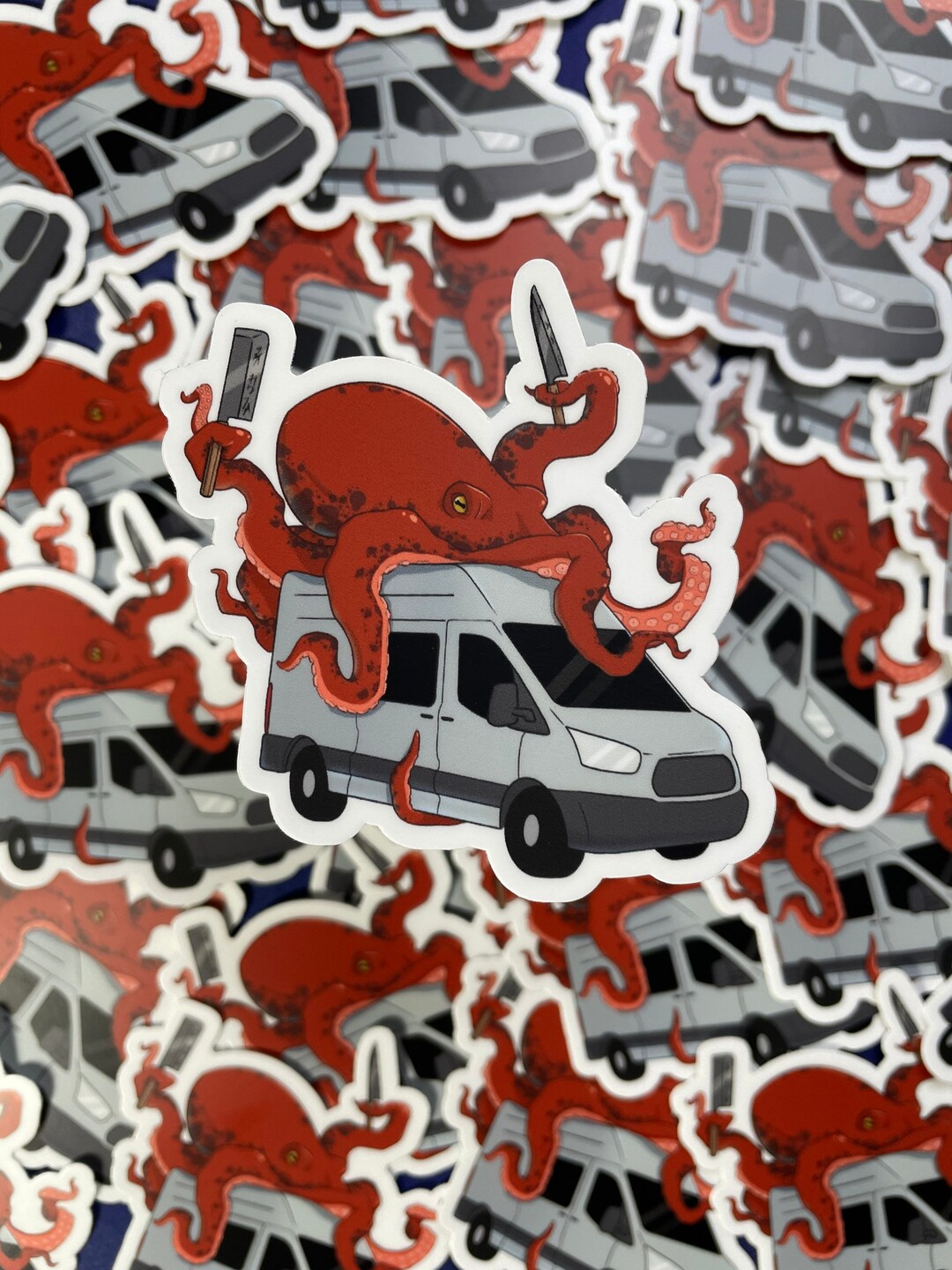 Octopus Chef Matte Vinyl Sticker - Etsy