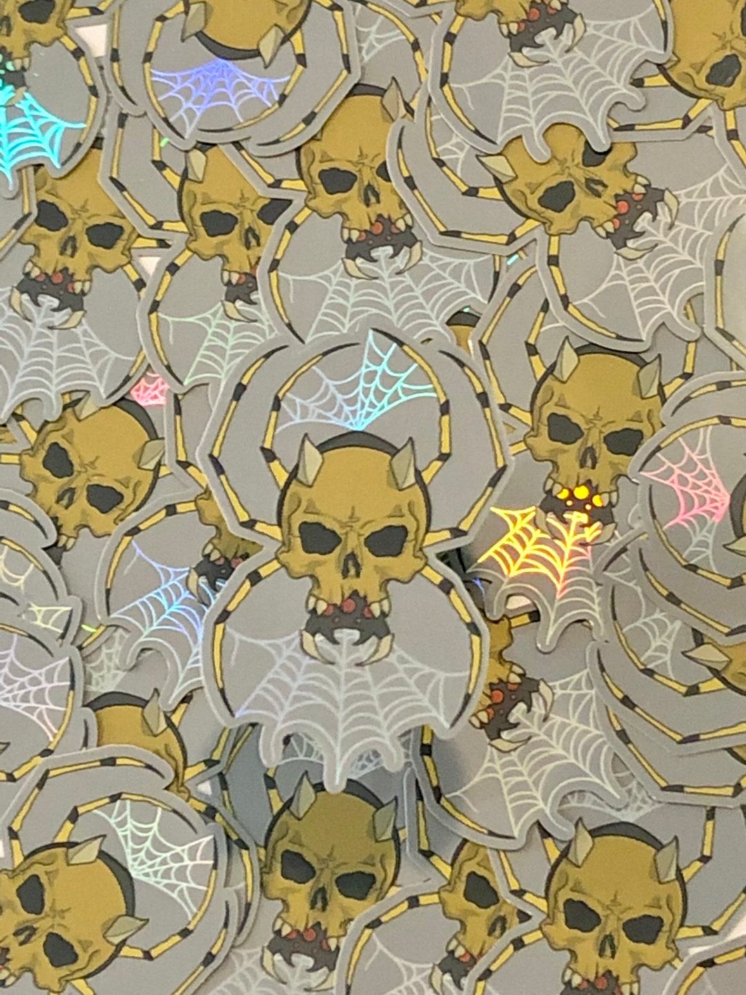 Gold Skull Spider Holo Sticker for Hydro Flask Water Bottle Sticker ...
