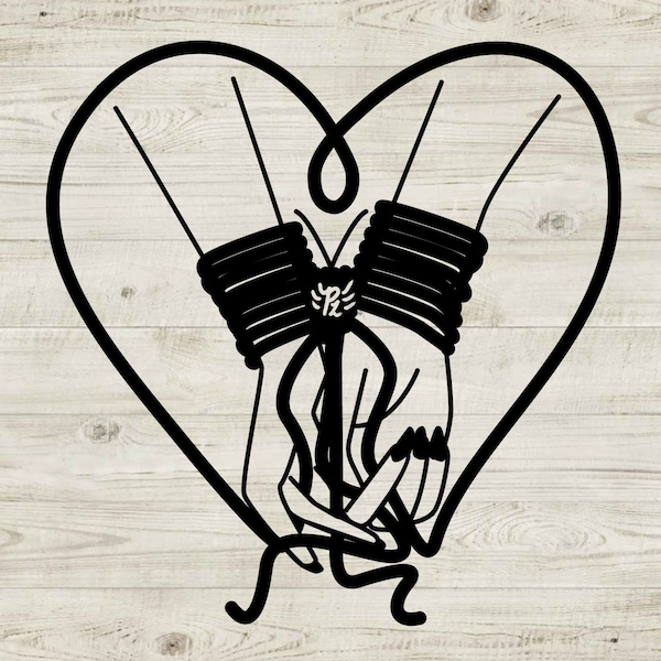 Heart Bondage Line Art Etsy