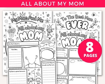 All About Mom, Mothers Day Gift, All About My Mom Printable, Mothers ...