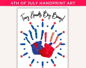 4th of July Handprint Printable Craft, 4th of July Handprint Art ...