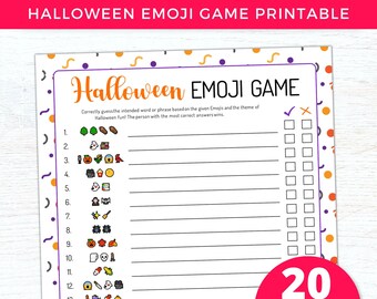 Halloween Emoji Game Printable Halloween Activity Fall Party - Etsy