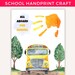 Back to School Handprint Printable Craft, Back to School Bus Handprint ...