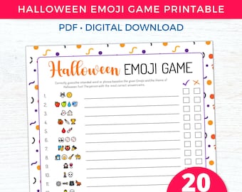 Halloween Emoji Game Printable Halloween Activity Fall Party - Etsy