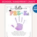 First Day of Preschool Handprint Printable Craft, Back to School ...