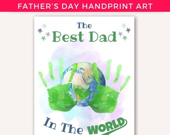 Father's Day Handprint Art Activity Best Dad Ever Coloring Printable ...