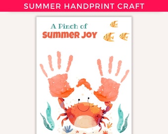 Summer Handprint Printable Craft, Summer Handprint Art, Summer Crafts ...