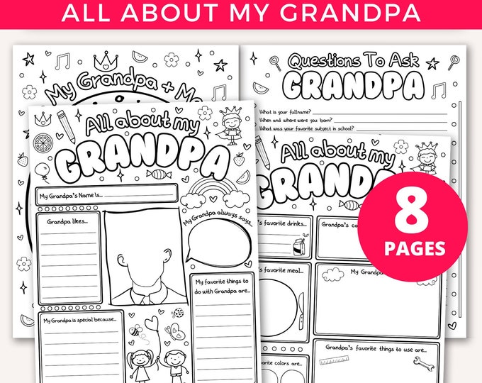 All About My Grandpa Printable | Grandpa Questionnaire | Grandma ...