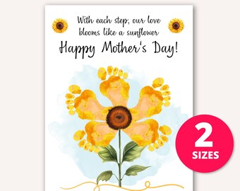 Printable Mothers Day Handprint Art, Footprint Craft Gift for Mom ...