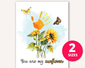 Printable Mothers Day Handprint Art, Footprint Craft Gift for Mom ...