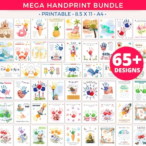 Mega Handprint Craft Bundle, Printable Handprint Art, Pre K Crafts ...