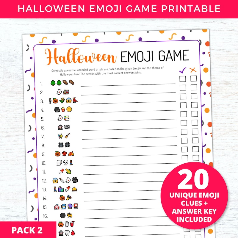 Halloween Emoji Game - Etsy