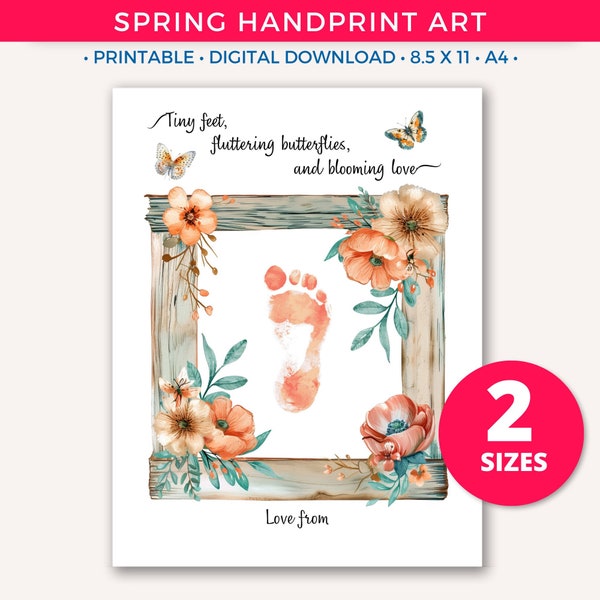 Spring Footprint Art - Etsy