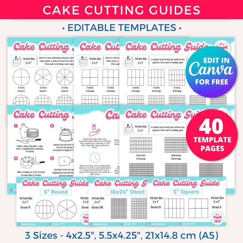 Cake Care Templates Blue - Etsy