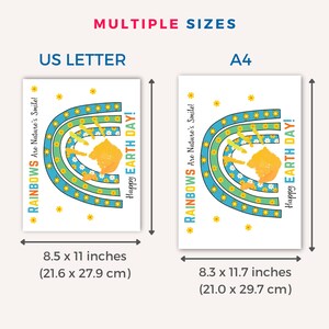 Rainbow Earth Day Handprint Art Craft, Printable Earth Day Craft ...